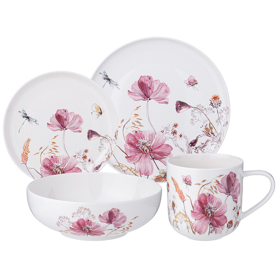 Набор посуды обеденной lefard Flowers на 4 пер. 16 пр. арт. 577-202 – купить в Москве по цене 7 ...