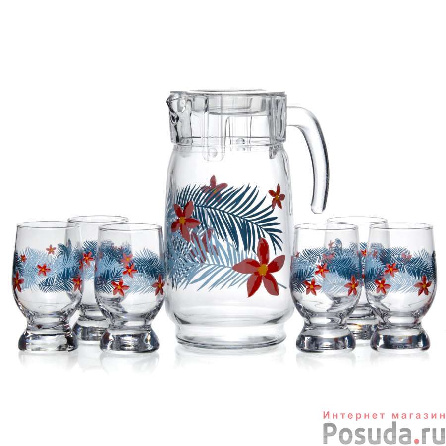 Набор для напитков Тропик (кувшин+6 стаканов) Pasabahce арт. 96725BD ...